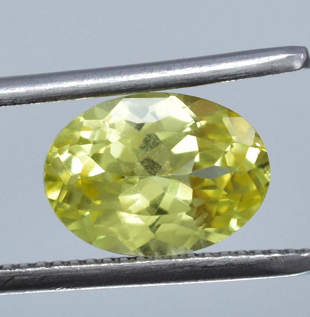 11 X 8 MM 3.55 Ct Flawless Bi-color Ceylon Yellow Sapphire GIT ...