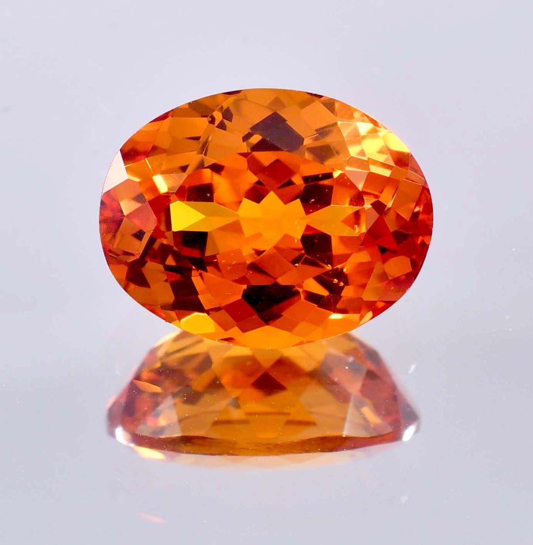Flawless Natural Rare Bi-color Yellow-orange Sphalerite Gemstone Oval ...