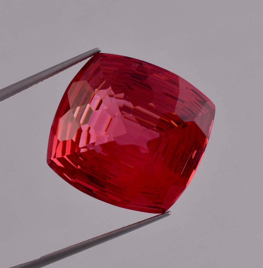 AAA Flawless 21 X 20 MM Very Rare Natural Red Painite Perfect Cushion ...