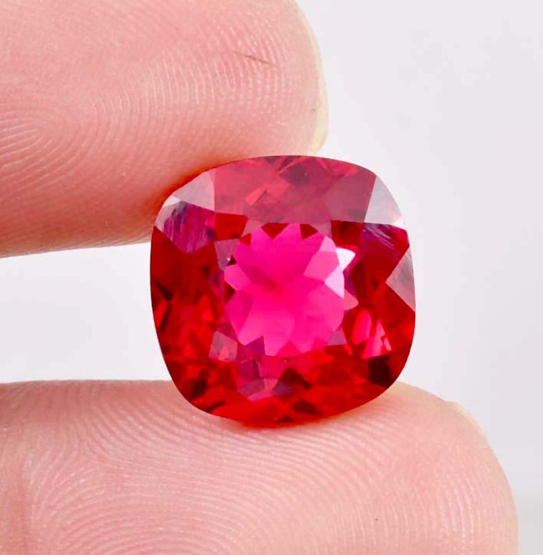 AAA+ Flawless 14 X 14 Mm Natural Mogok Red Ruby, Cushion Cut 12.65 Ct ...