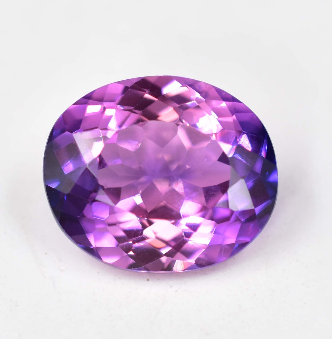 15 X 13 MM Flawless 12.70 Ct Triple Color Purple Blue and Pink Ceylon ...