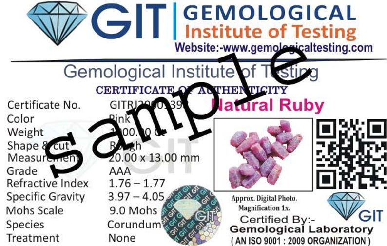 AAA+ Flawless Natural MOGOK Red Ruby, Round Cut GIT Certified Heart ...