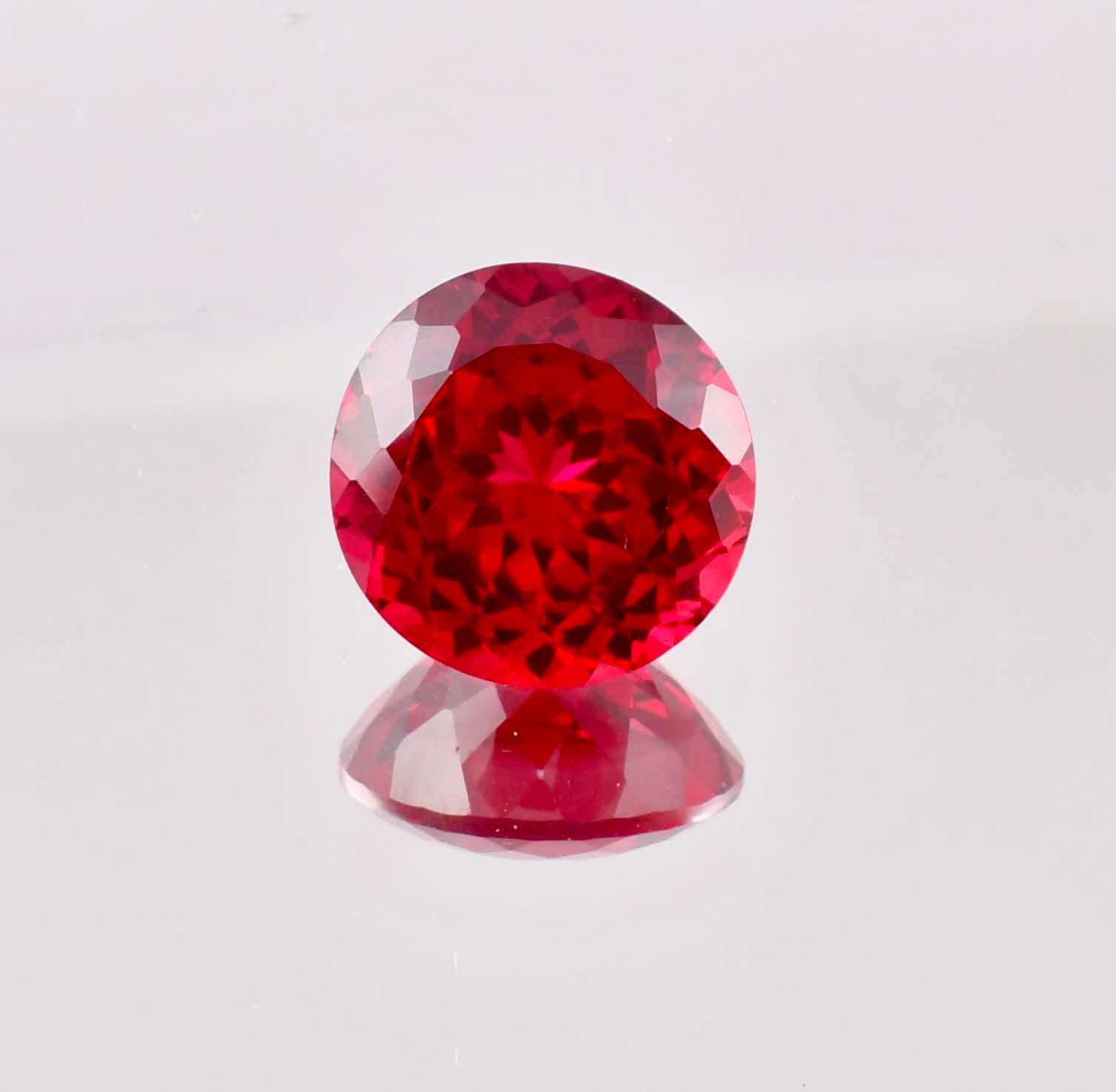 AAA+ Flawless Natural MOGOK Red Ruby, Round Cut GIT Certified Heart ...
