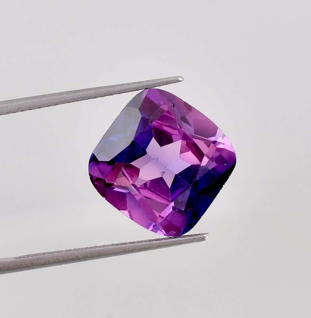 Bi-color Purple Blue Java Plum Sapphire Cushion Cut Loose Gemstone GIT ...