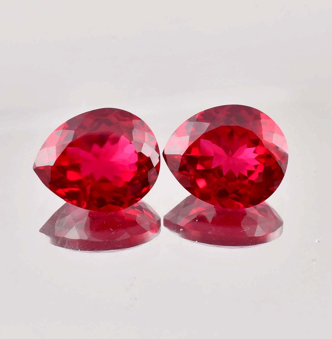 Loose Red Painite Very Rare Natural Perfect Pear Cut Pair Burmese Facet ...