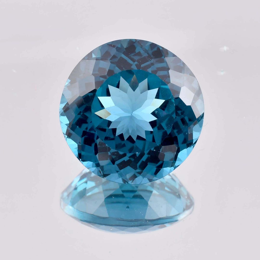 Anello pendente con tormalina blu laguna naturale impeccabile da 35,20 ...