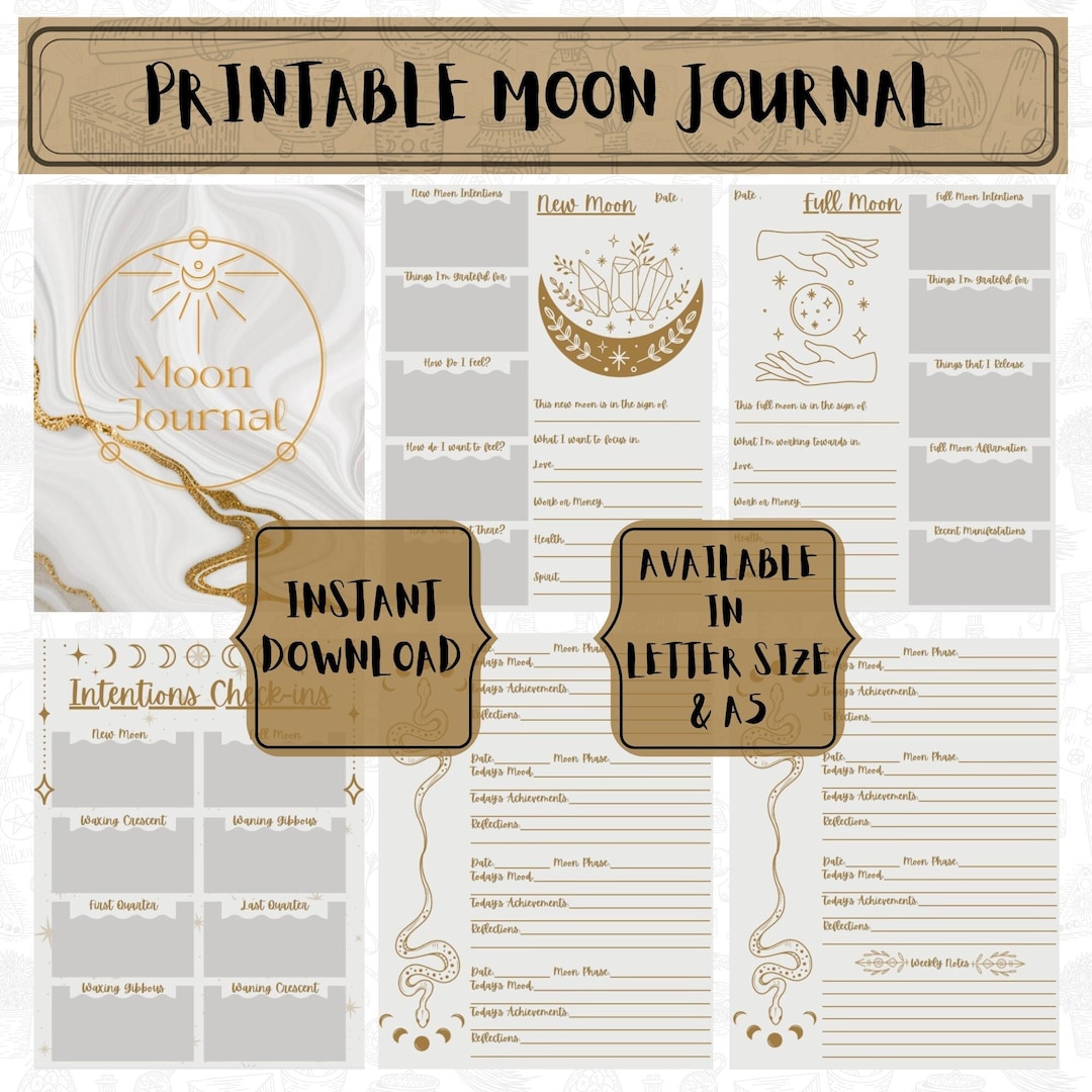 Moon Journal | Moon Planner | Moon Phase Planner Download | Moon ...