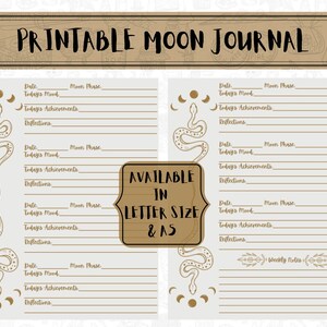 Moon Journal | Moon Planner | Moon Phase Planner Download | Moon ...