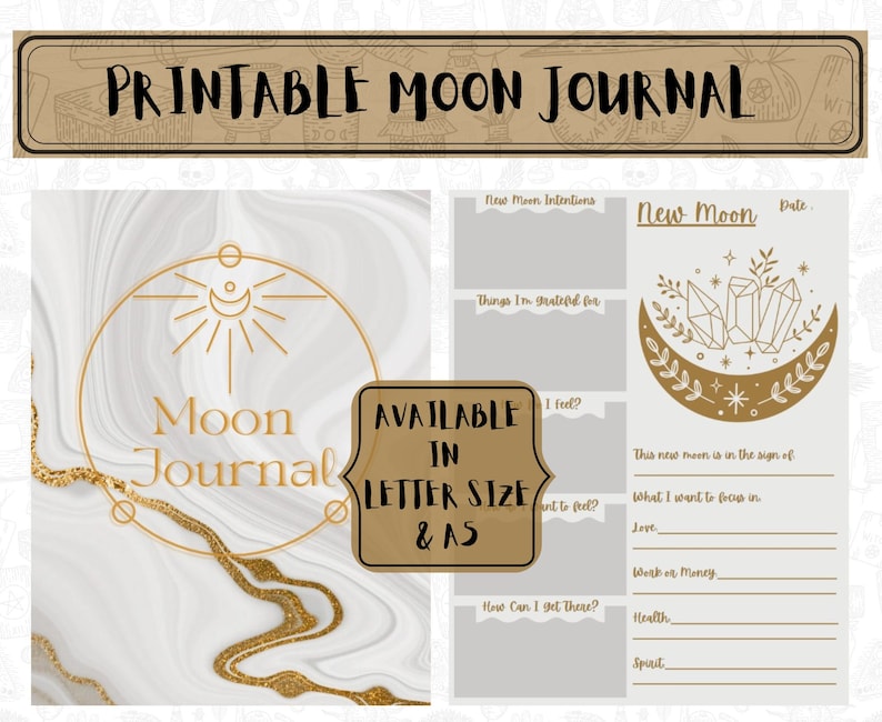 Moon Journal | Moon Planner | Moon Phase Planner Download | Moon ...