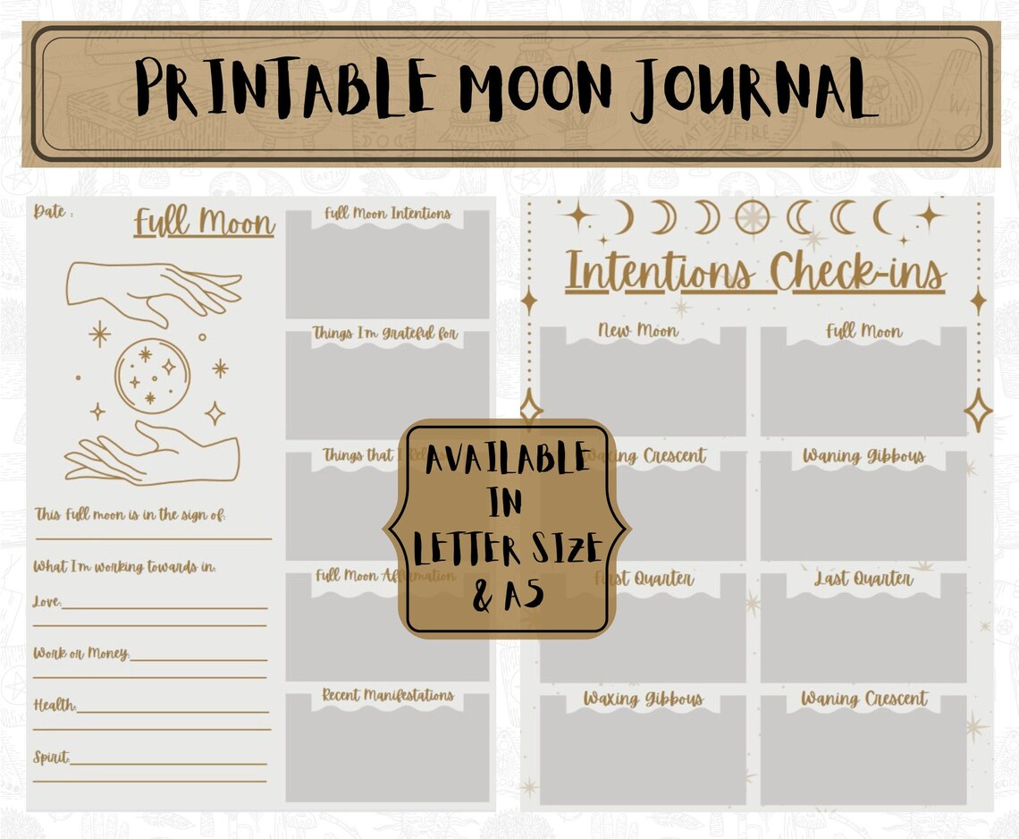 Moon Journal | Moon Planner | Moon Phase Planner Download | Moon ...