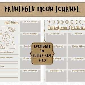 Moon Journal | Moon Planner | Moon Phase Planner Download | Moon ...