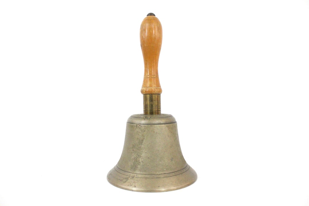 Large Vintage WW2 Fiddian Brass Bell With Wooden Handle || Collectable ...