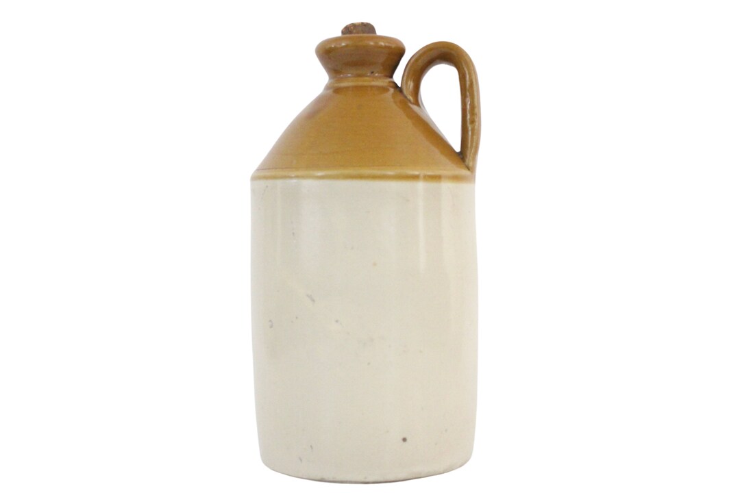 Victorian Salt Glazed Stoneware Flagon || Antique Decorative Two Tone ...