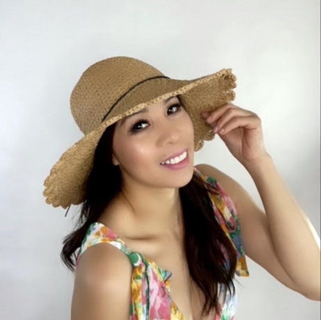 Beach Hat With Bow | Summer Hat | Vacation Hat | UV Protection Hat ...