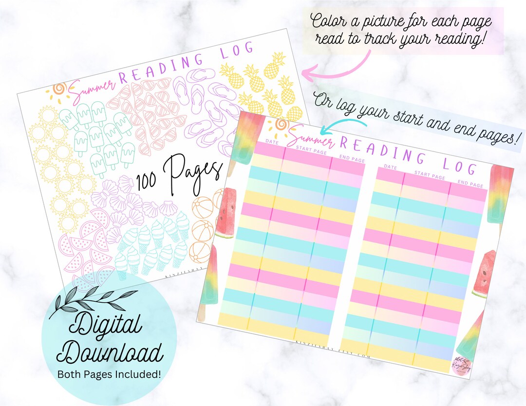 Summer Reading Log - Digital Printable - Etsy