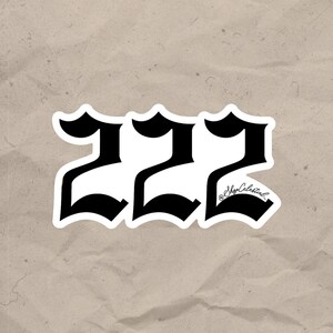 222 Sticker | Angel Number Sticker | Laptop Sticker | Water Bottle ...