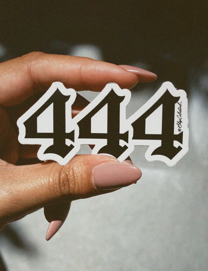 444 Sticker | Angel Number Sticker | Laptop Sticker | Water Bottle ...