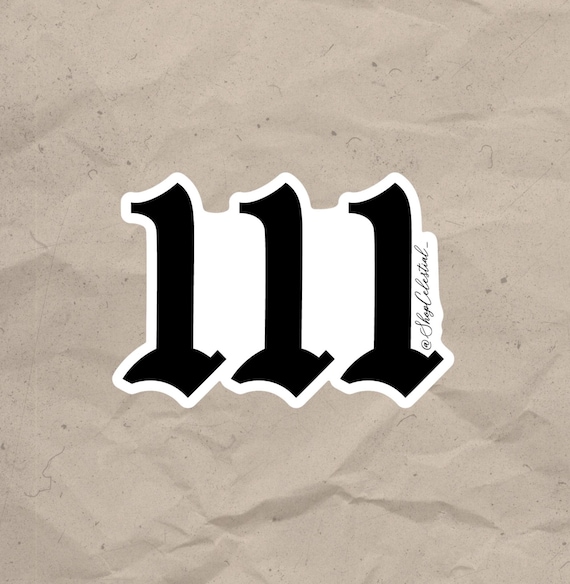 111 Sticker Angel Number Sticker Laptop Sticker Water - Etsy