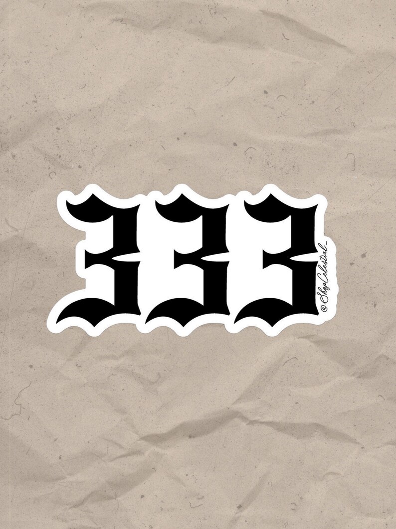 333 Sticker | Angel Number Sticker | Laptop Sticker | Water Bottle ...