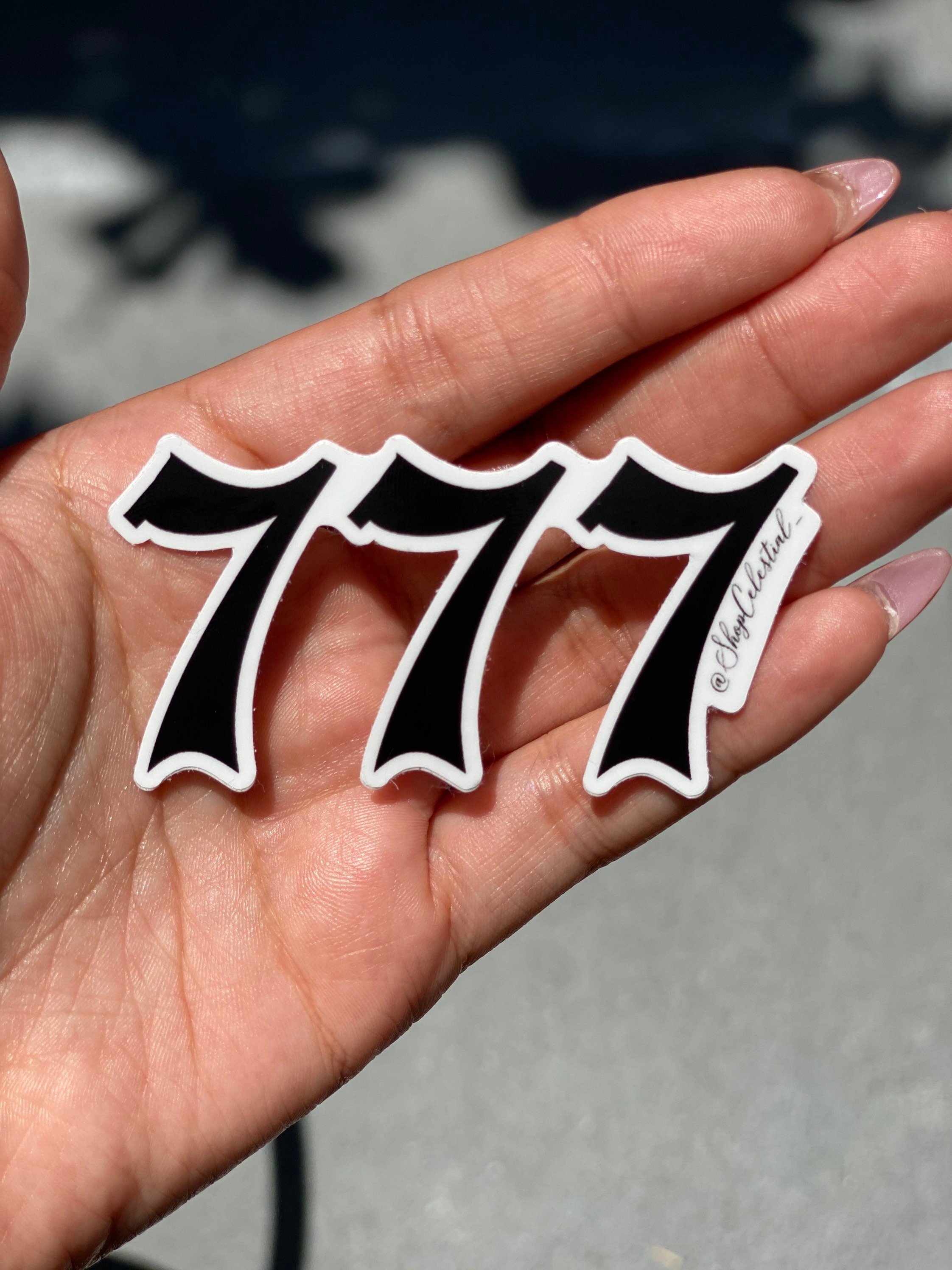 777 Sticker | Angel Number Sticker | Laptop Sticker | Water Bottle ...