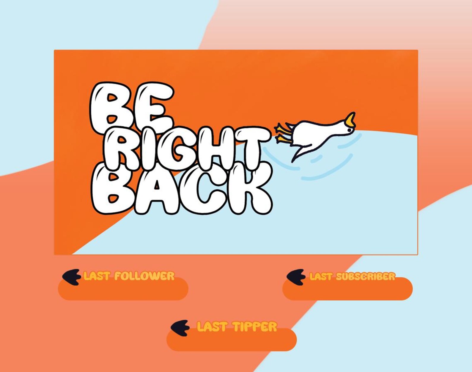 Goose (duck) -themed Stream Overlay Pack: Screens + Alerts (follower ...