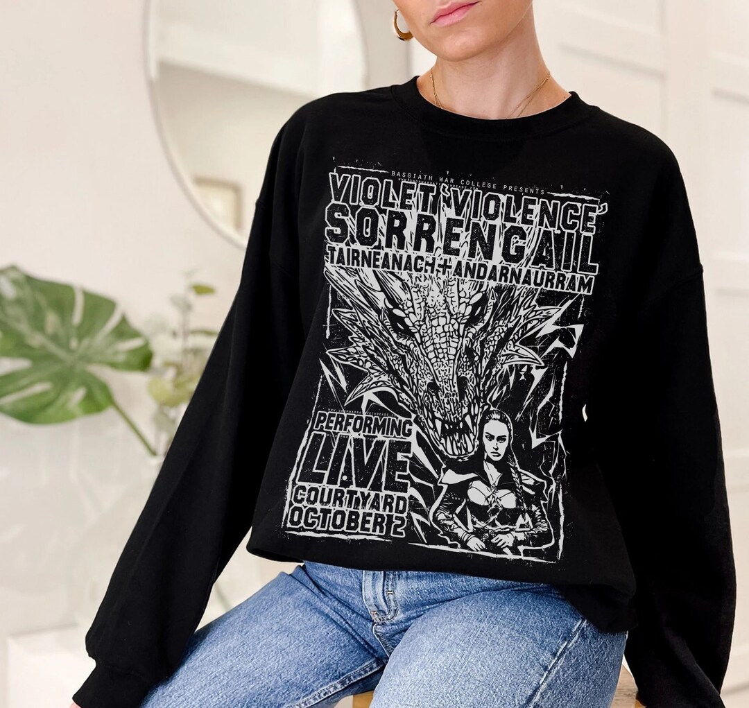 Violet 'violence' Sorrengail Band Sweatshirt | OFFICIALLY LICENSED ...
