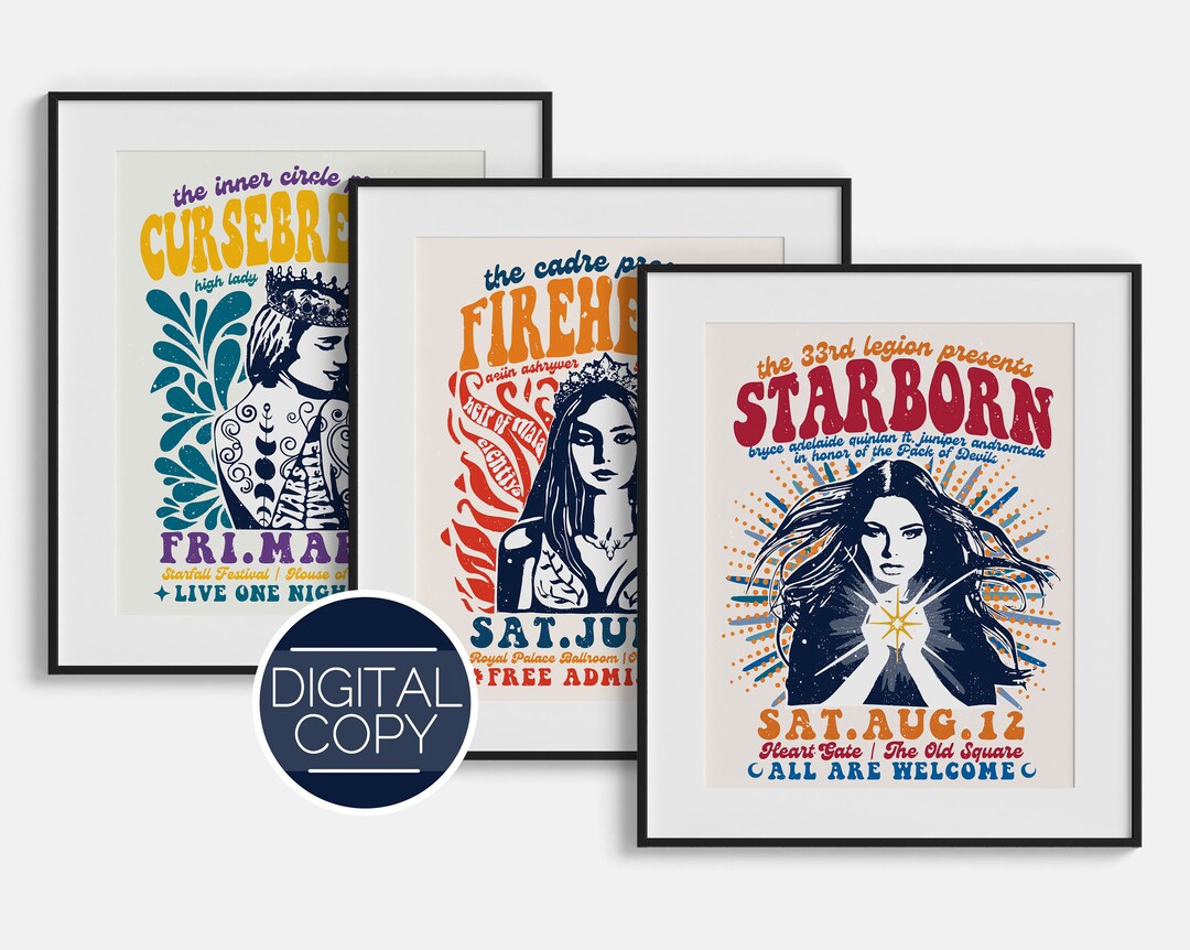 SJM Heroines Trio Retro Festival Poster Digital Print Bundle ...