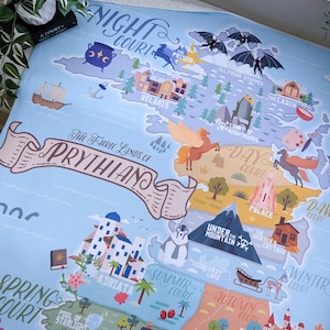 Travel Prythian Map Sherpa Fleece Blanket | OFFICIALLY LICENSED | Sarah ...