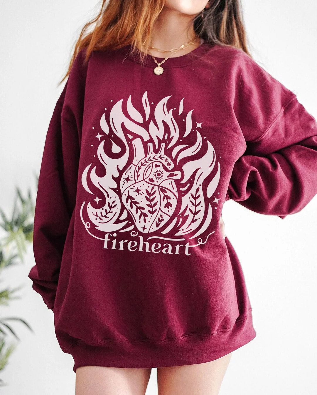 Tog Throne of Glass Fireheart Crewneck Sweater | OFFICIALLY LICENSED ...