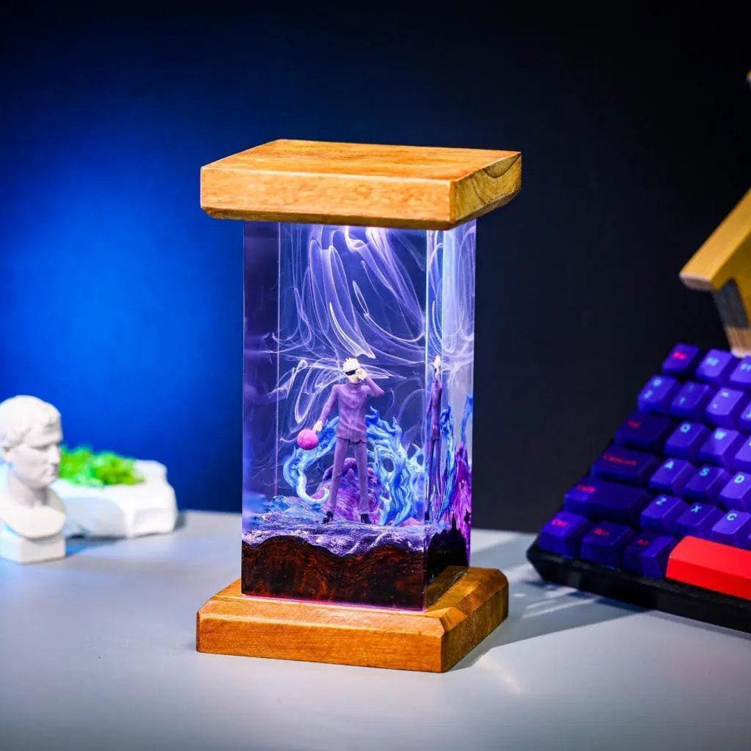 Go,jo Sa,toru Ju,jutsu Kai,sen Epoxy Resin Wood Lamp - Etsy