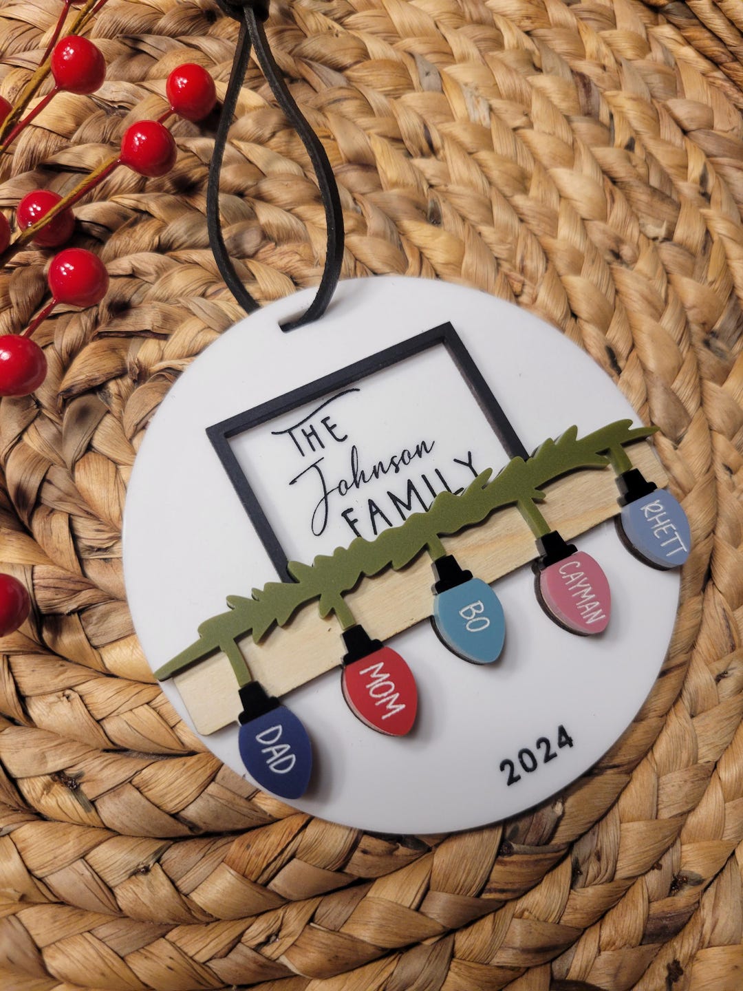 Family Mantle Ornament L Light Bulbs L Custom L Personalized L 2025 - Etsy