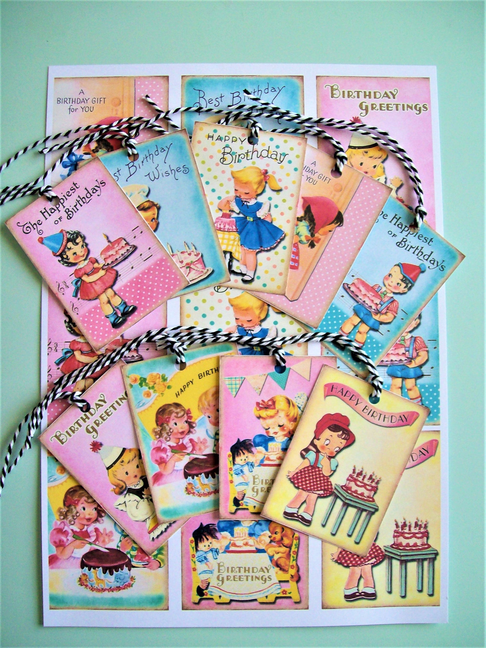 NEW Reproduction Vintage 1940s 1950s TAGS or STICKERS - Choose Design ...