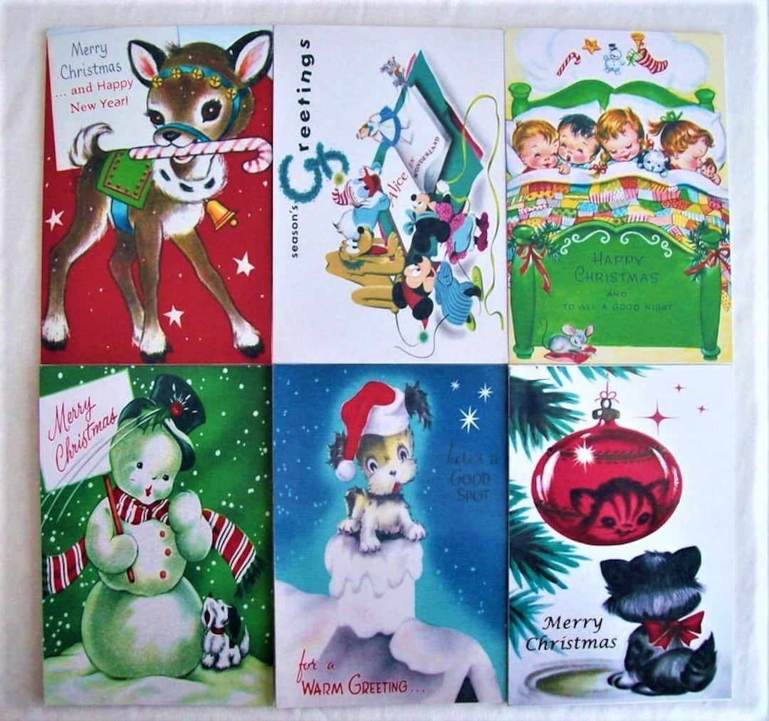 Reproduction Vintage Christmas Cards - Pack 6. CHOOSE DESIGN - Etsy ...