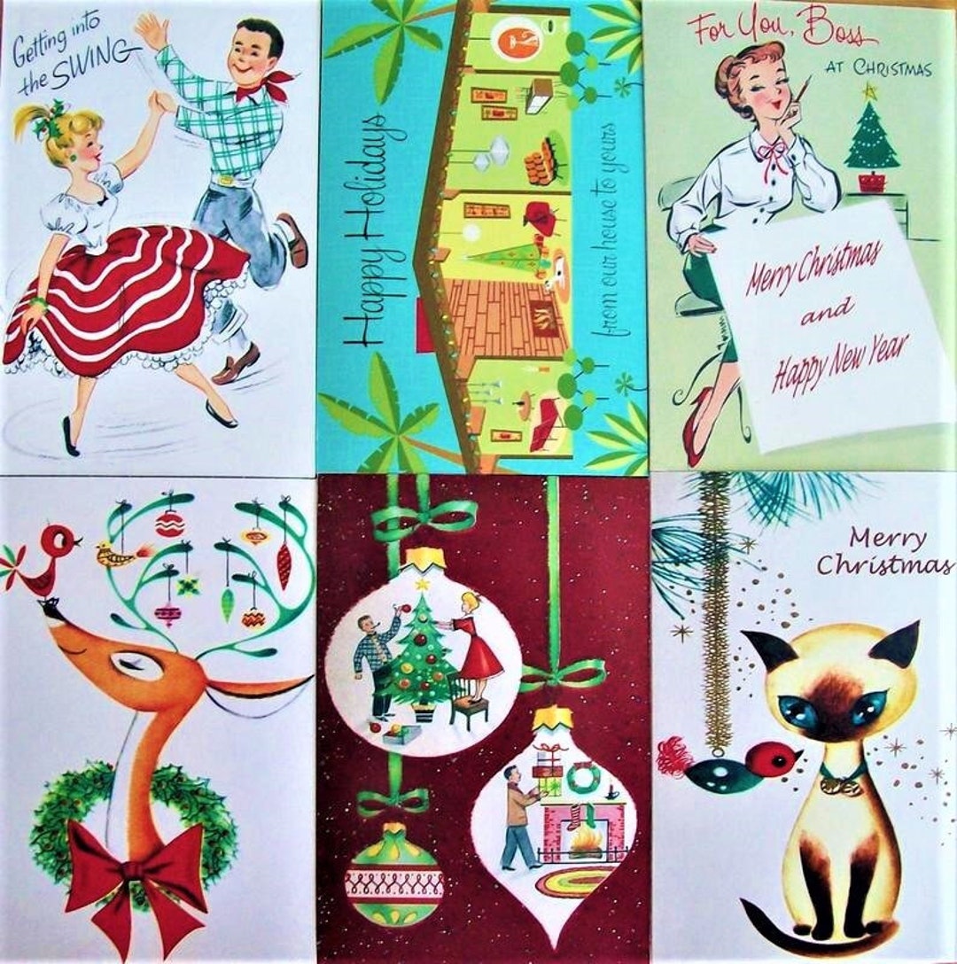Reproduction Vintage Christmas Cards - Pack 6. CHOOSE DESIGN - Etsy