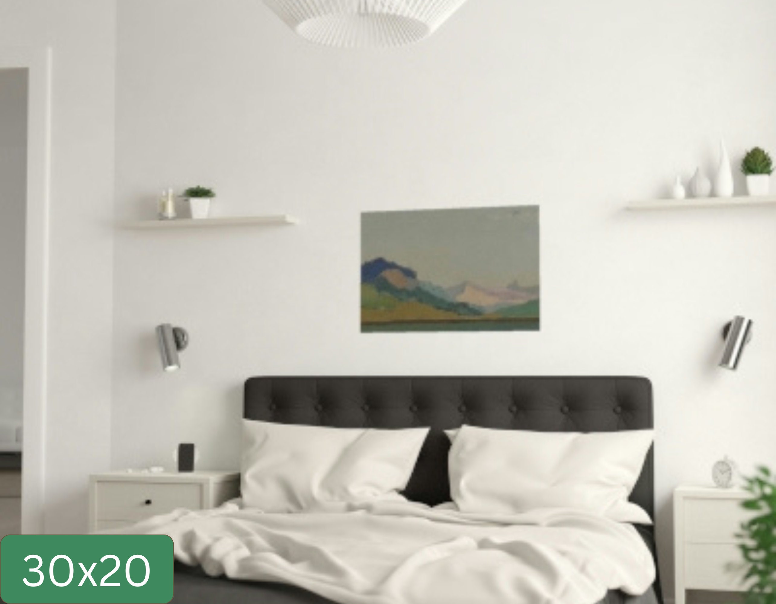 Retro Landscape Poster Mountain and Lake Scenery Low Glare Poster ...