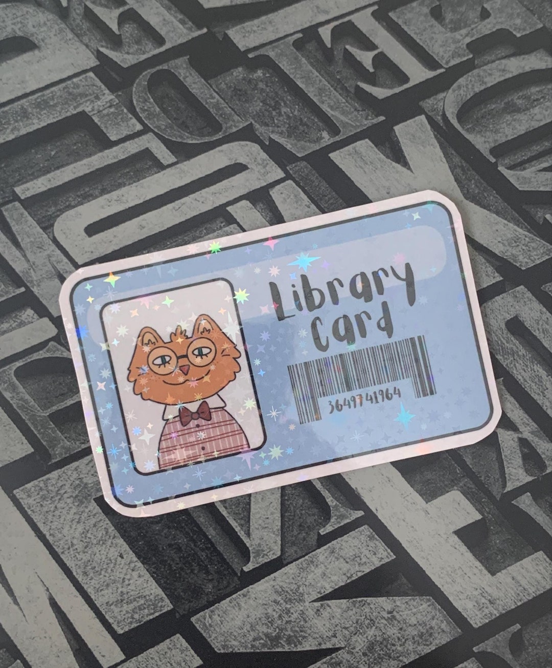 Cute Cat Library Card Bookish Vinyl Sticker for Book Lovers Booktok ...