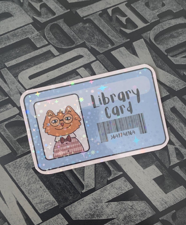 Cute Cat Library Card Bookish Vinyl Sticker for Book Lovers Booktok ...