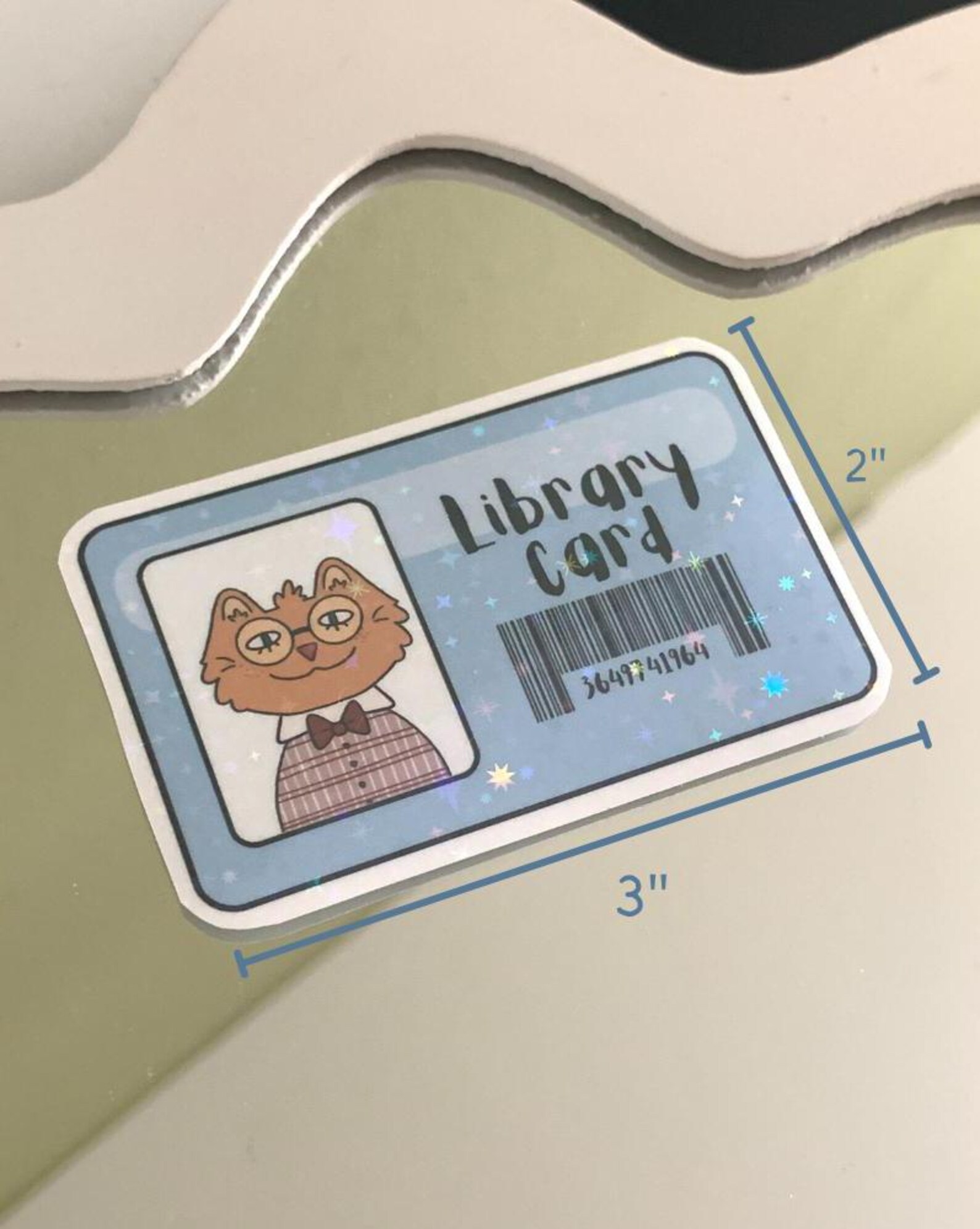 Cute Cat Library Card Bookish Vinyl Sticker for Book Lovers Booktok ...