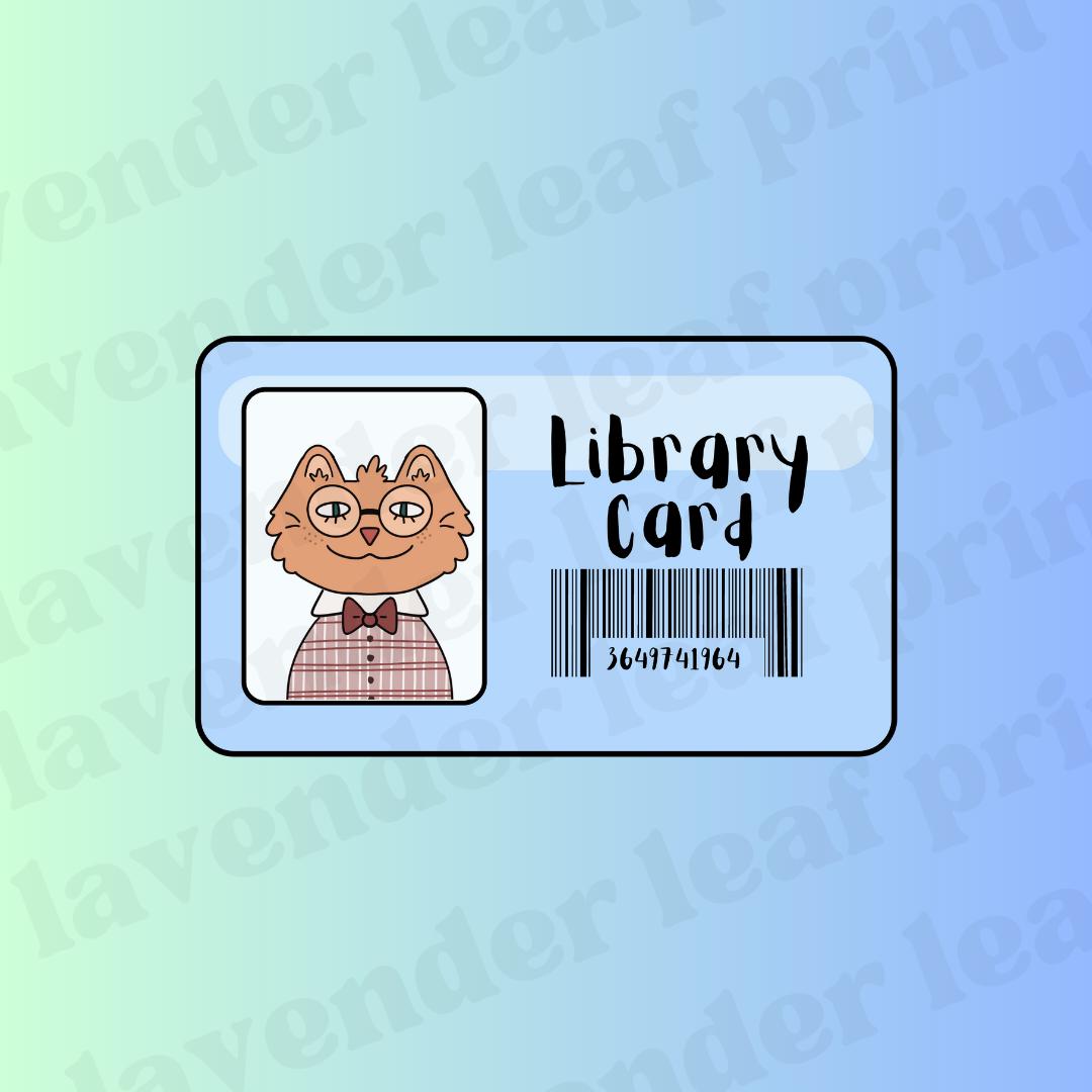 Cute Cat Library Card Bookish Vinyl Sticker for Book Lovers Booktok ...
