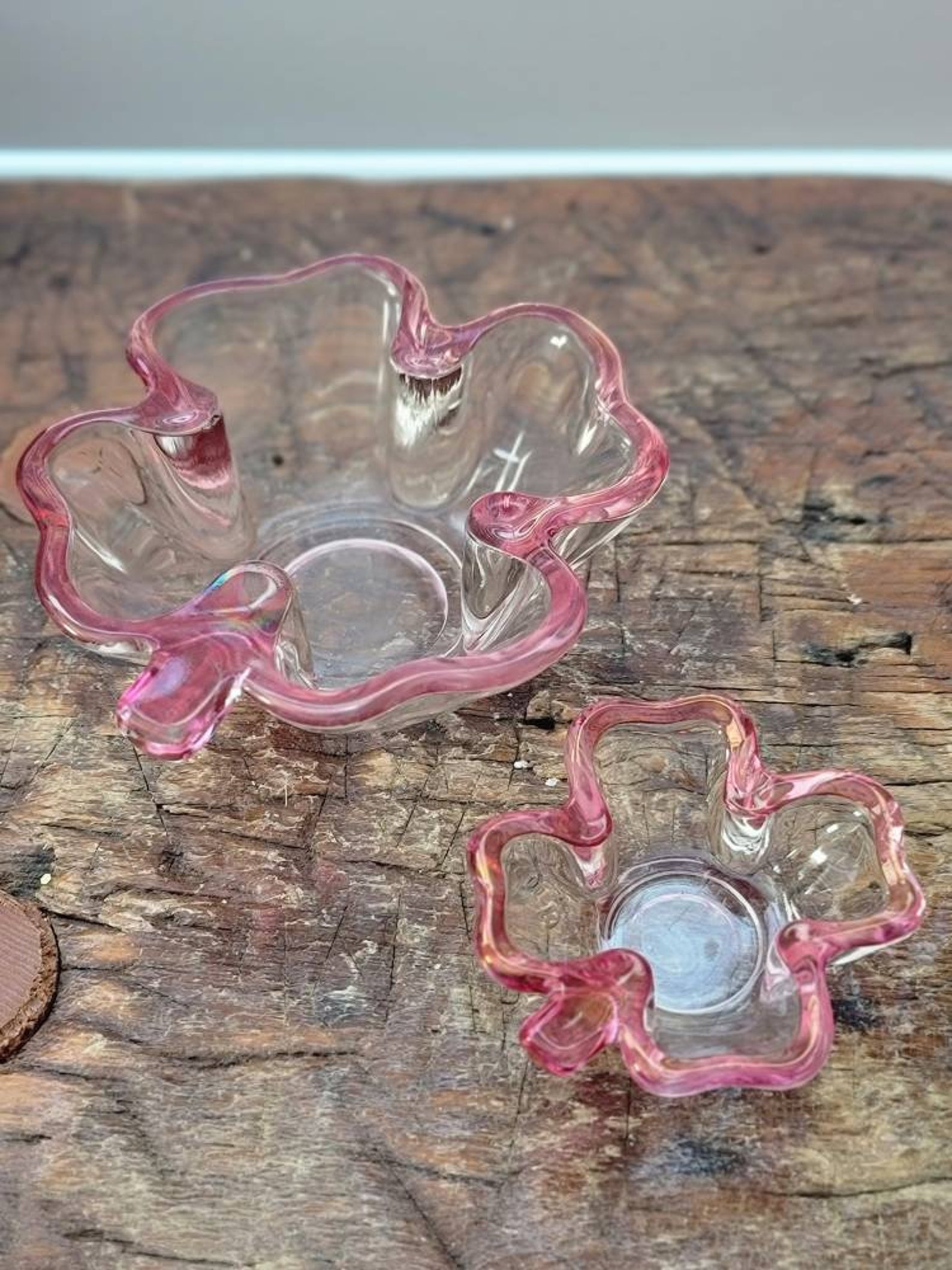 Ruby Stained Four Leaf Clover Candy Dishes - Etsy