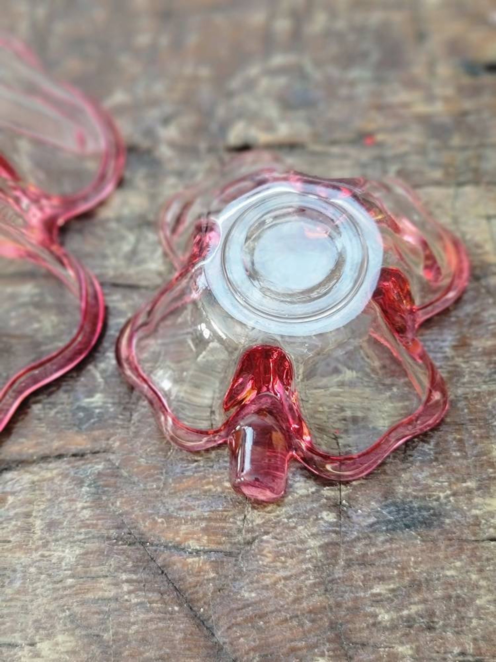 Ruby Stained Four Leaf Clover Candy Dishes - Etsy