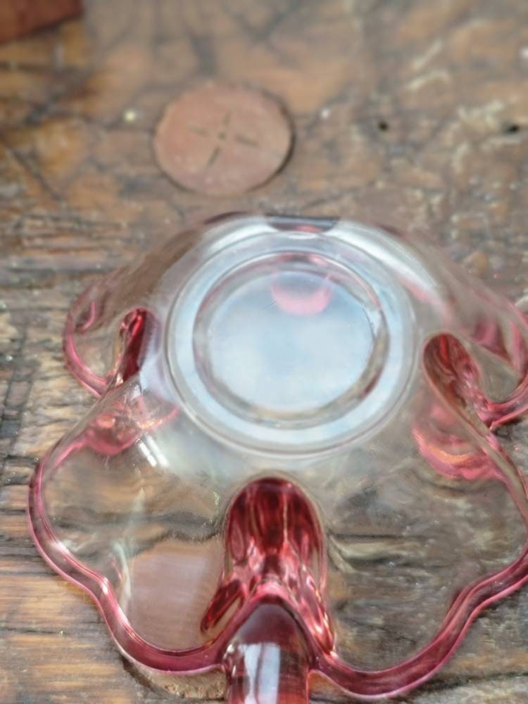 Ruby Stained Four Leaf Clover Candy Dishes - Etsy