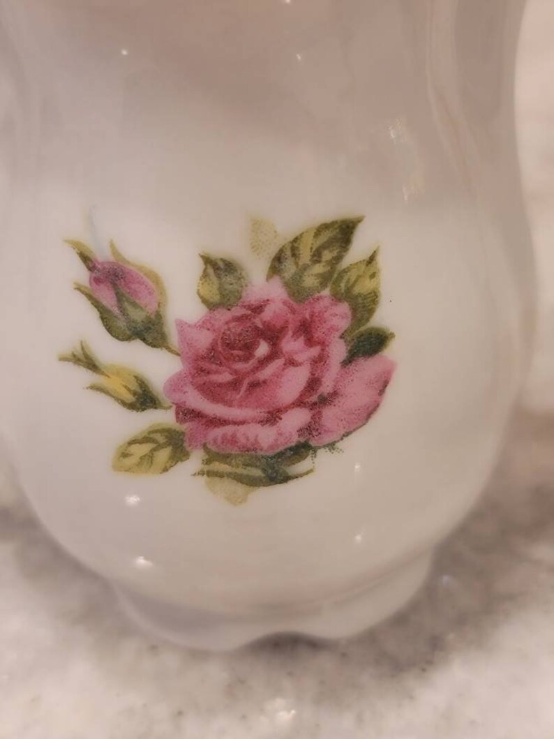 Porcelain Rose Creamer and Sugar Dish - Etsy