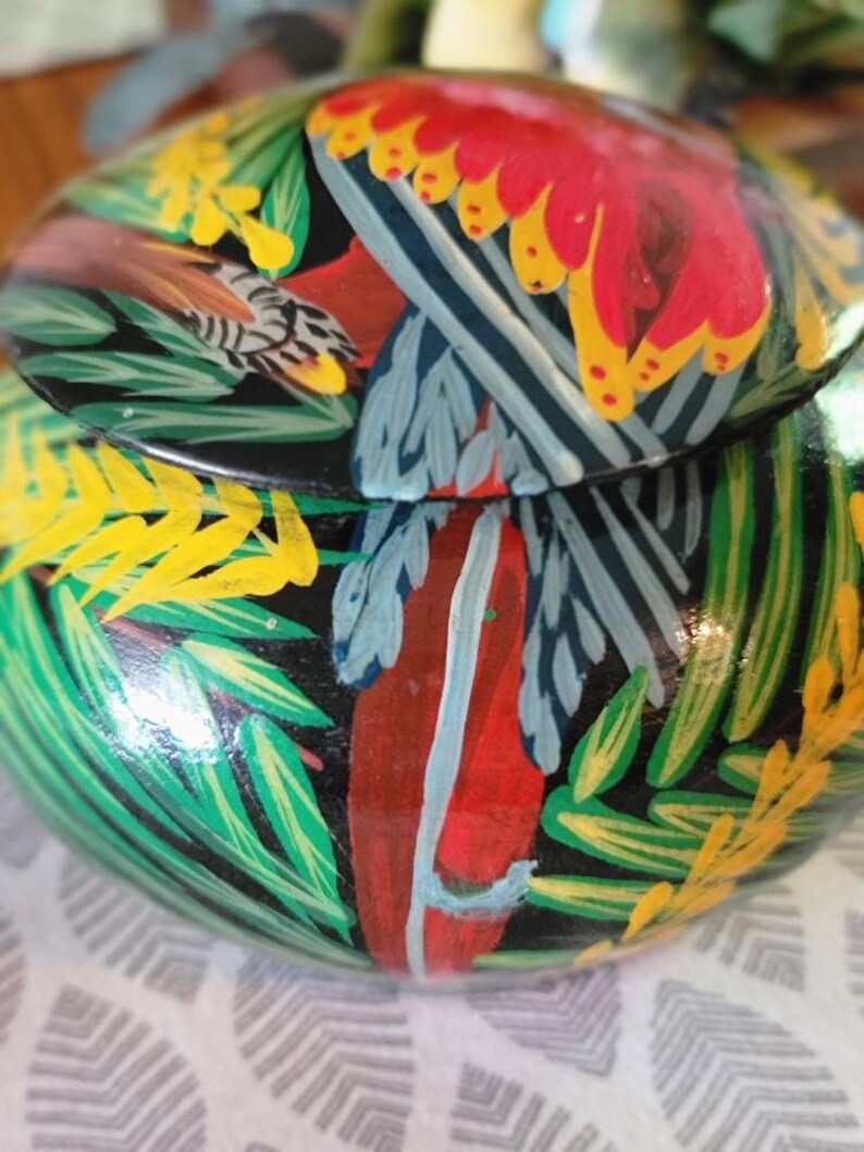Handpainted Parrot Trinket Box - Etsy