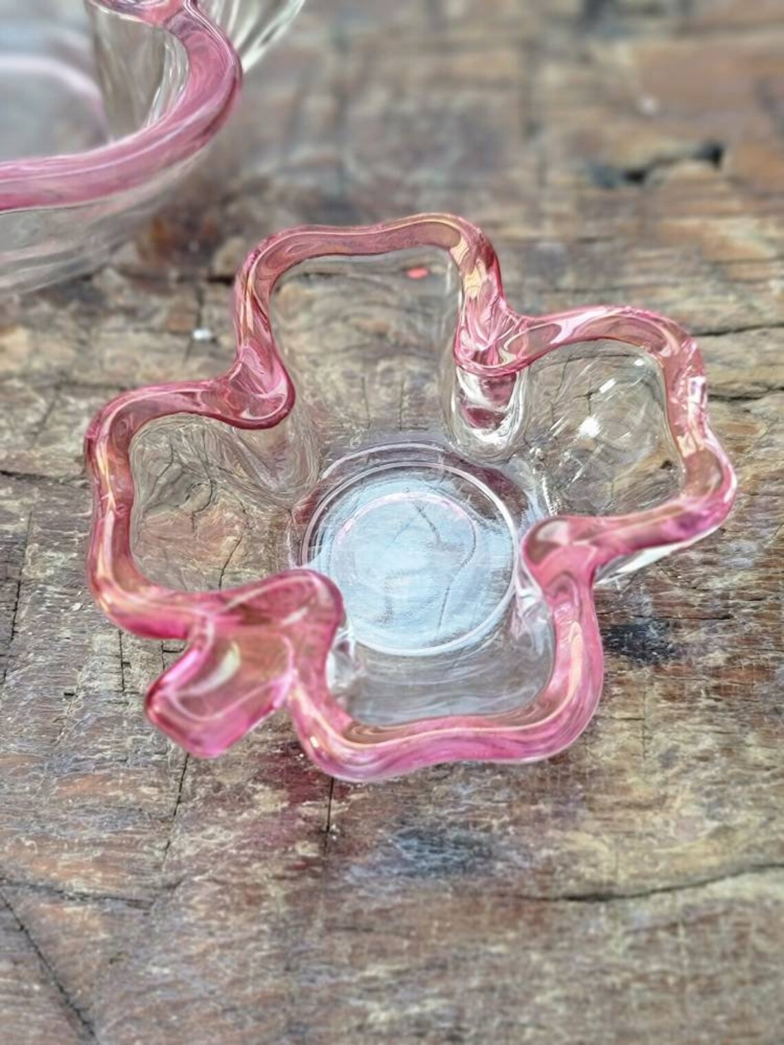 Ruby Stained Four Leaf Clover Candy Dishes - Etsy