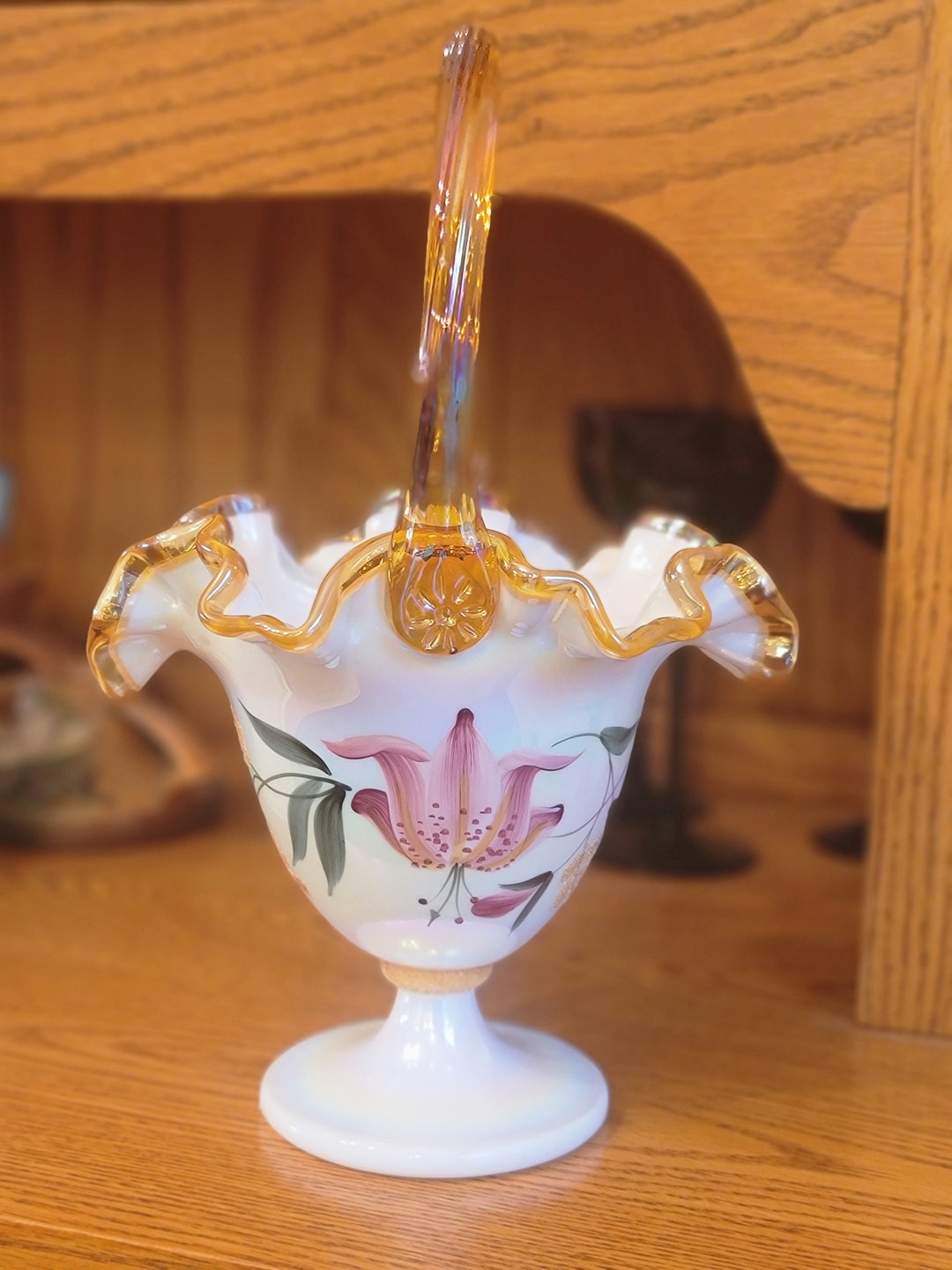 Fenton 50th Anniversary Ruffle Basket - Etsy