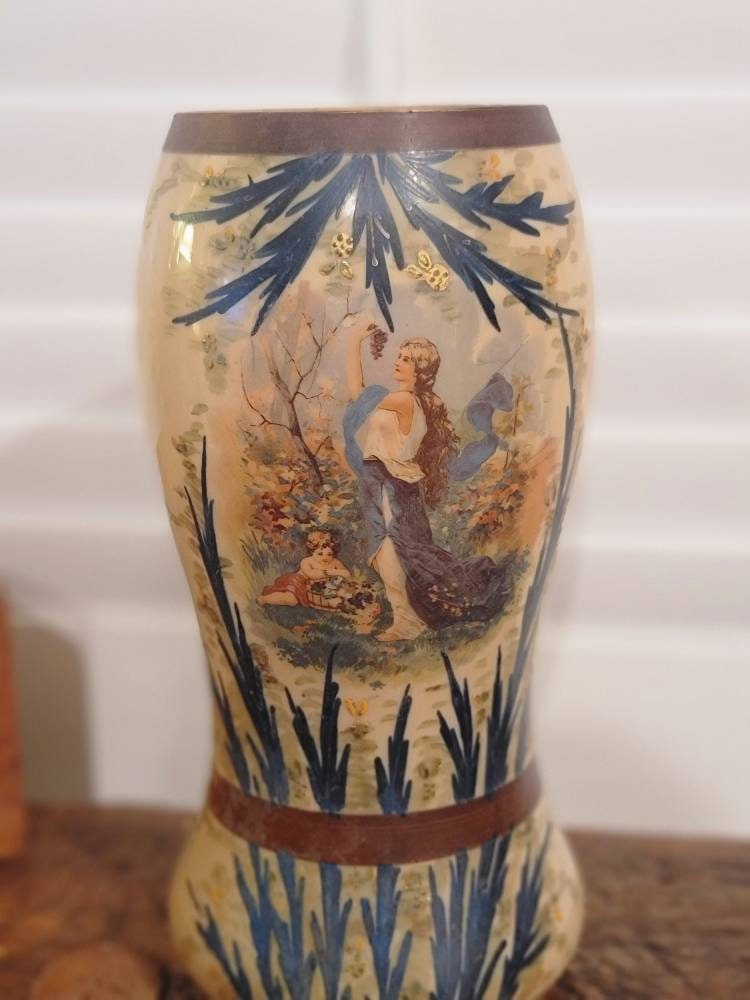 Antique Bristol Glass Vase - Etsy