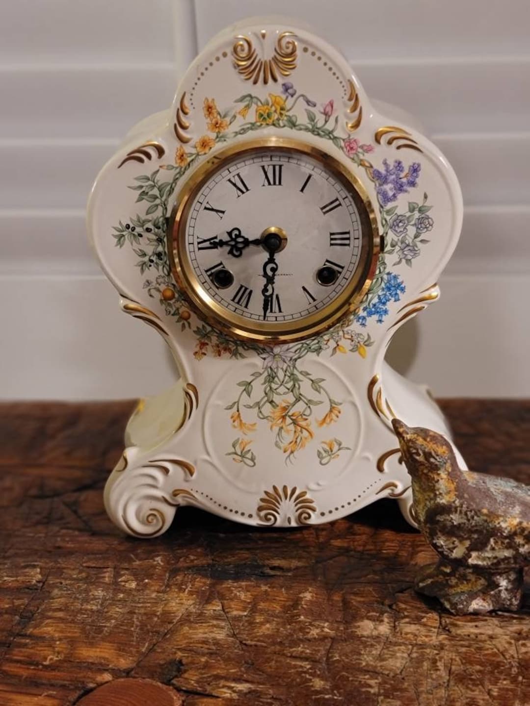 Porcelain Mantle Clock by Franklin Mint the National Horticulture ...