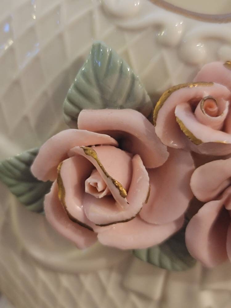 Pottery Heart Vase With Pink Roses - Etsy