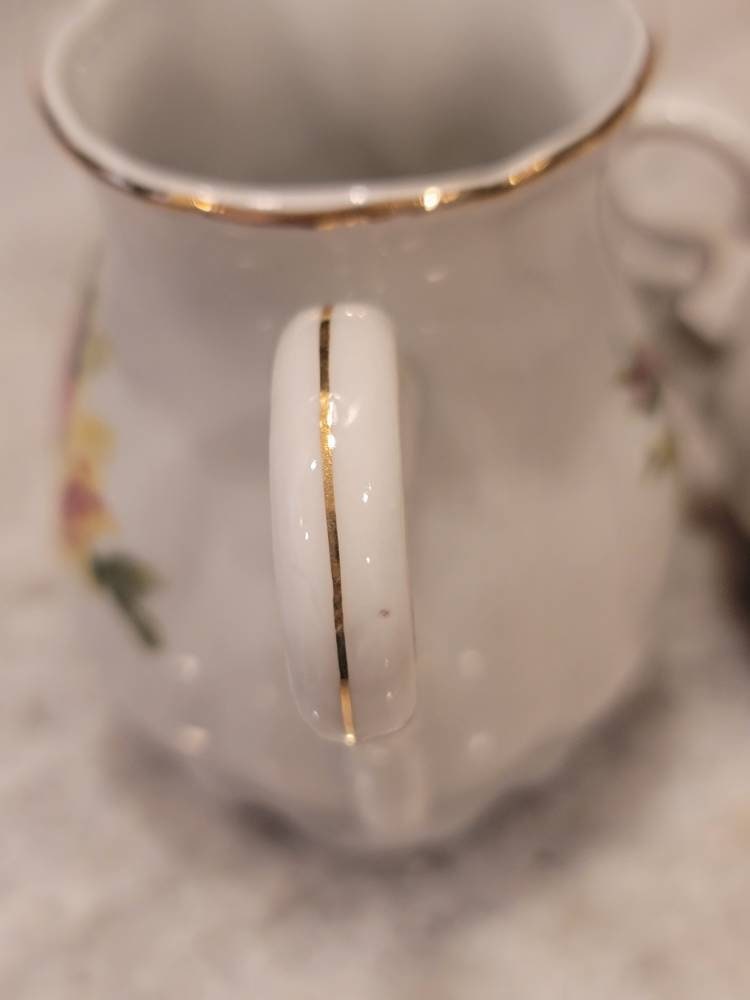 Porcelain Rose Creamer and Sugar Dish - Etsy